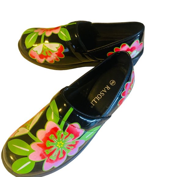 Rasolli | Shoes | Rasolli Black Pink Red Green Floral Slip Resistant ...